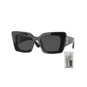 BURBERRY Daisy BE4344 300187 51MM Black/Dark Grey Square Sunglasses For Women + BUNDLE With Designer iWear Eyewear Kit