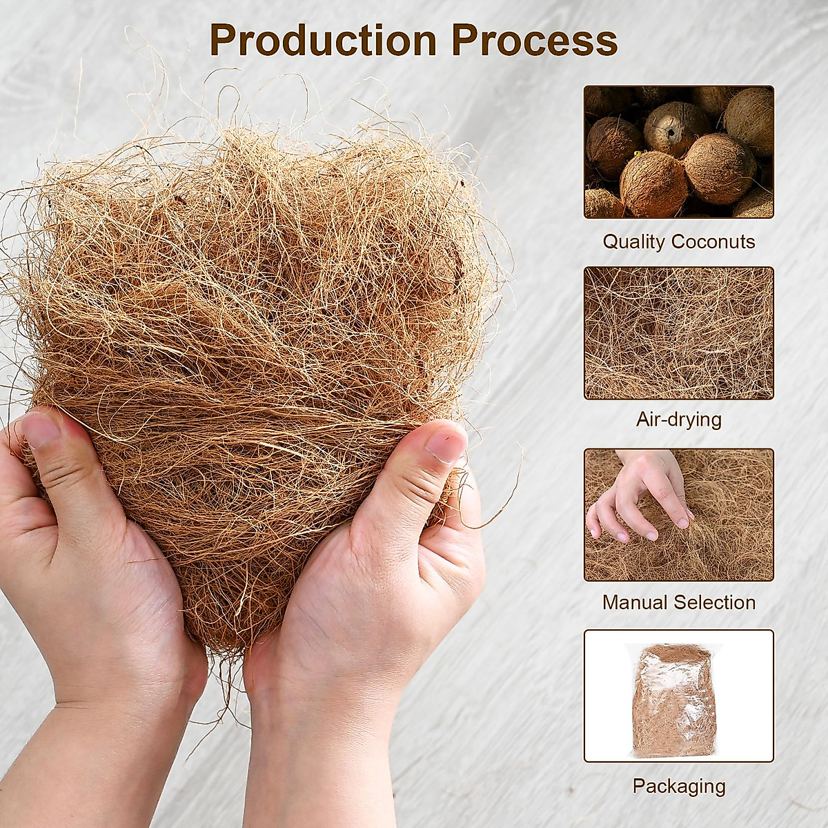 Sukh 110G Coconut Fiber for Bird Nest - Canary Nesting Material Coconut Bird Nest Finch Coconut Fiber Loose Bedding Substrate for Laying Eggs,Resting Materials for Birds, Hummingbird Parakeet
