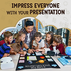 Black Tri-Fold Presentation Board 36" x 48" Corrugated Tabletop Display Exhibition Board Lightweight and Portable with Smooth Surface Great for School Projects and Business presentations - by Emraw