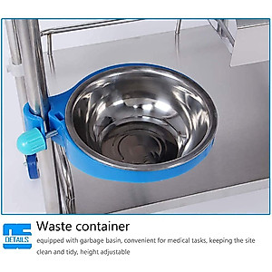 Utility Cart Lab Serving Cart, Medical Cart 3-Tier Medical Trolley with Drawers and Dirt Bucket,Assemble Small Surgical Cart for Lab Equipment,Detachable Stainless Cart Load 100 Kg ( Size : Large )