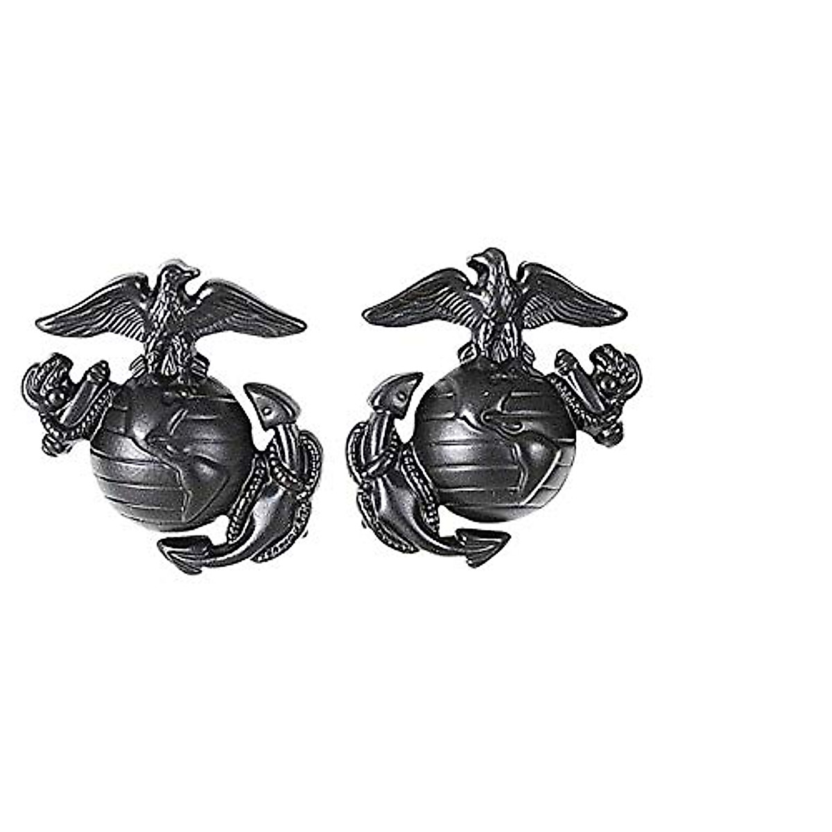 Officially Licensed United States Marine Corps USMC EGA Black Right and Left Lapel Pins (Set)