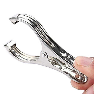 FOMMEN Metal ClothesPins,Row Cover Clips 20 Pack 3.5 Inch Stainless Steel Pool Towel Clips,Chair Clips for Beach Towels,Garden Clips，Greenhouse Clamps：Quilts, Blankets from Blow Away Or Decline