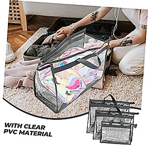 HANABASS 3pcs Bag Hanging Bag Clear Storage Bags Hanging Storage Bag Clear Hangers Plastic Tote Bag Clear Handbag Organizer Handbag Storage Bag Pvc Storage Bags Storage Pouches
