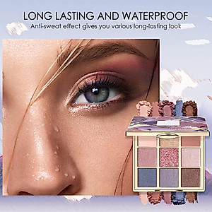 CATKIN Eyeshadow Palettes Sparkly Eyeshadow Matte and Glitter Makeup Matte Shimmer Highly Pigmented Makeup Palettes Eye shadow 9 Colors Neutral Cosmetic Eye Shadows