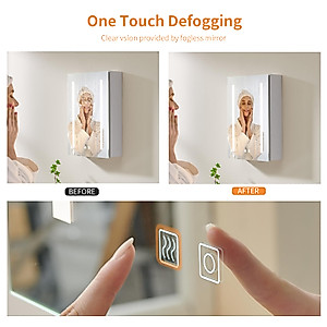 VINGLI LED Lighted Medicine Cabinet with Intelligent Mirror, Bluetooth Speaker, Weather & Temp Display, Dimmable, Anti-Fog, Built-in Outlet & USB, 3-Door Bathroom Mirror Cabinet,48 Inch