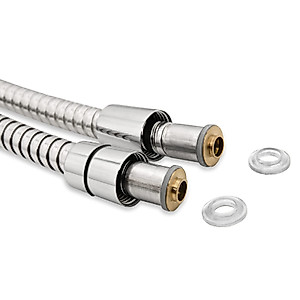 Metal Shower Hose Replacement，96 inch Extra Long Chrome Handheld Shower Head Hose - Lightweight And Flexible