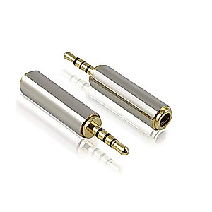 2 Pack 3.5mm Male to 2.5mm Female Audio Adapter Gold Plated Aux Auxiliary Plug Splitter 3 Ring Jack Support Converter Headphone Earphone Headset Stereo or Mono