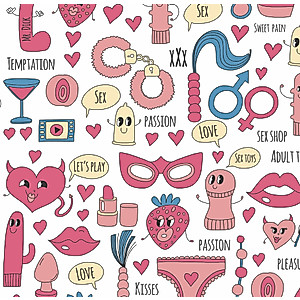 Stesha Party Adult Themed Gift Wrapping Paper - Folded Flat 30 x 20 Inch (3 Sheets)