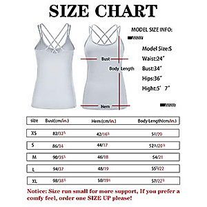 RUNNING GIRL Yoga Tank Tops for Women Built in Shelf Bra B/C Cups Strappy Back Activewear Workout Compression Tops(BX2288 White.M)