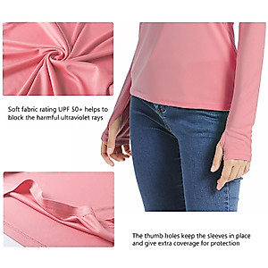 Willit Women's UPF 50+ Sun Protection Shirt Long Sleeve SPF UV Shirt Rash Guard Swim Hiking Fishing Tops Lightweight Pink M