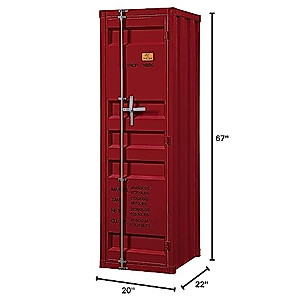 Acme Cargo Wardrobe Armoire with 1 Door in Red