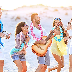 FUTUREPLUSX 12PCS Hawaiian Leis, Tropical Flower Leis Luau Party Decorations for Beach Pool Hawaiian Luaus Party Birthday Aloha