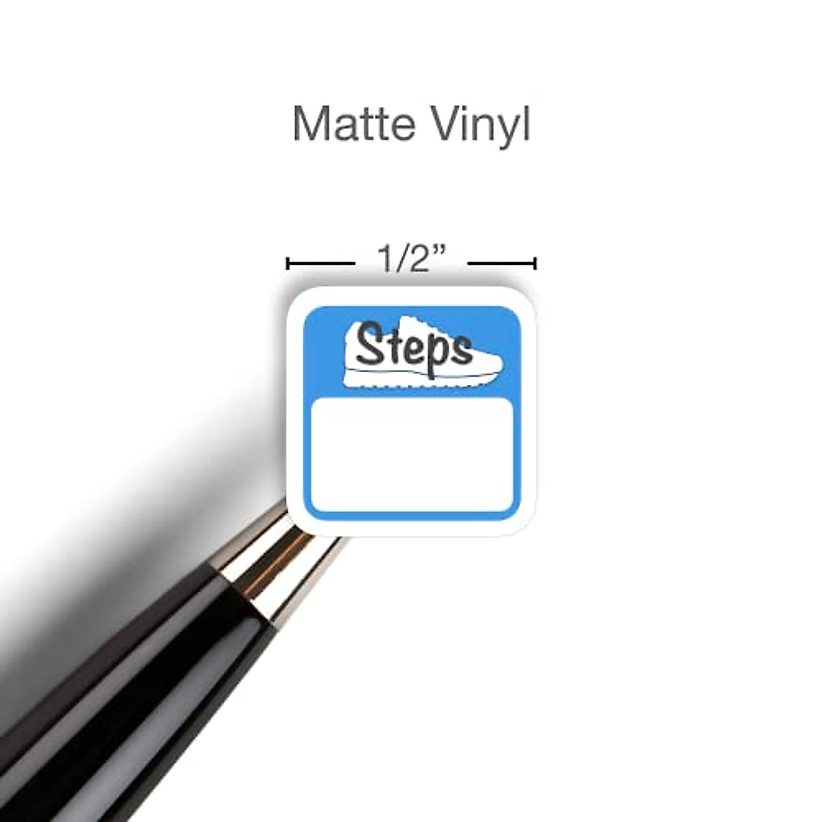 Step Planner Tracker Stickers / 54 Write In Smudge Proof Vinyl Stickers (1/2”) / Walk Run Personal Goals Tracking Health Wellness Self Care/Productivity/Bujo Bullet Journaling (1 Sheet, Steps)