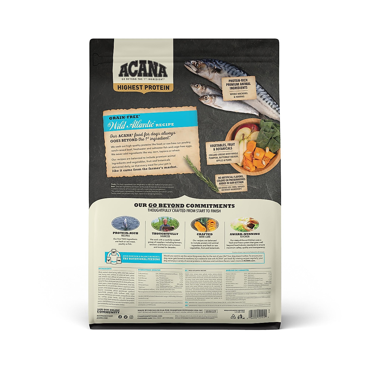 ACANA Highest Protein Dry Dog Food, Wild Atlantic, Fish Recipe, 4.5lb