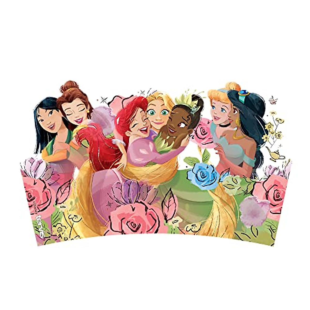 Tervis Disney - Princess Group Hug Made in USA Double Walled Insulated Tumbler Cup Keeps Drinks Cold & Hot, 10oz Wavy, Classic