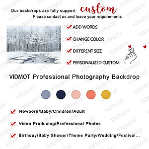 VIDMOT Winter Forest Background 7x5ft Snowy Scene Natural Background for People Artistic Portrait Photo Shooting Cold Ice Snow Wold Backdrop Photography Studio Set Props BJXPVV635