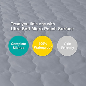 Pack n Play Sheets Quilted, Waterproof Pack and Play Mattress Pad/ Protector Fits for Graco & Baby Trend & Dream On Me & Pamo Babe, Playard Sheets 39" X 27" for Baby Mini Crib/ Pack n Play Mattress