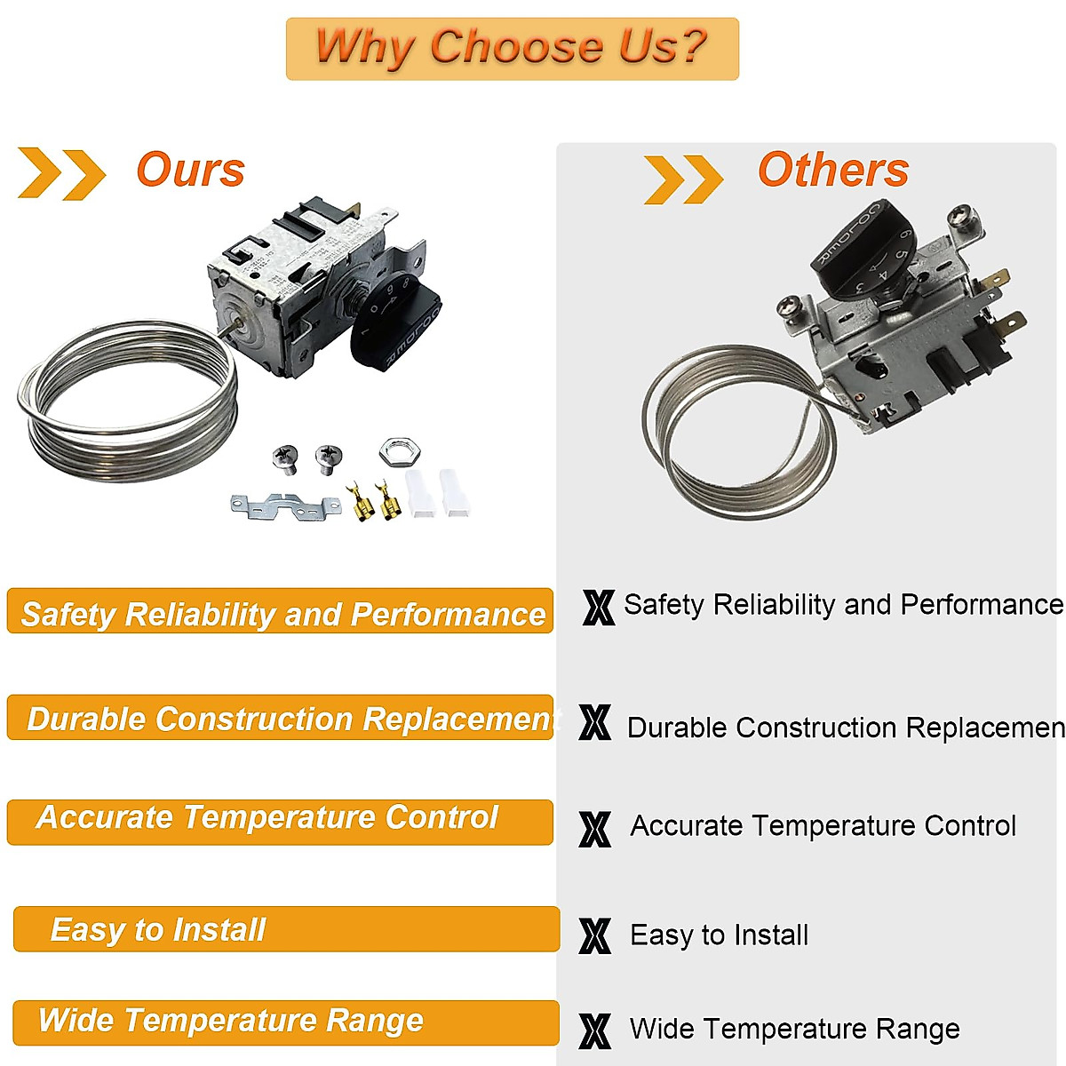 800393, 831932 Temperature Control Kit, Compatible with True Refrigerators and Freezer TC/TSD/T/GDM/GEM/G4SM Series, Replaces 800306 461387 Refrigerator Parts Thermostat
