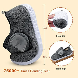 L-RUN Kids Winter Indoor Household Shoes Toddler Slippers Lightweight Indoor Home Shoes Grey M US 4.5-5 Toddler