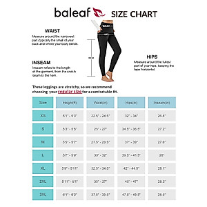 BALEAF Women's Fleece Lined Leggings Thermal Warm Winter Tights High Waisted Thick Yoga Pants Cold Weather with Pockets Black S
