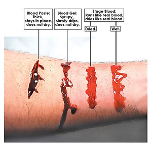 Graftobian Blood Gel 1oz Bottle - Special FX Fake Blood for Halloween - Drips & Never Dries