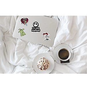 Nightmare Before Christmas Stickers, Halloween Stickers 50 Pack, Cute Vinyl Waterproof Stickers Decals for Laptop, Water Bottles, Guitar, Skateboard Stickers for Teens