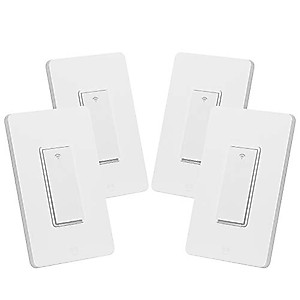 Geeni TAP Smart Wi-Fi Light Switch, No Hub Required, Compatible with Alexa, Google Home, Requires 2.4 GHz Wi-Fi (Smart Light Switch - 4 Pack)