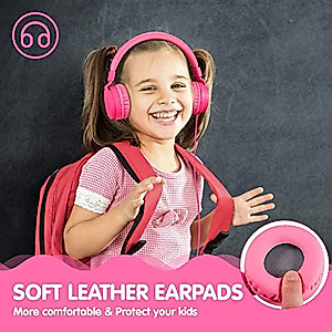 ONTA Kids Headphones for Boys Girls - Child Student Headset Wired Plug Toddler Earphones School Teen on Ear for Ipad | Computer | Smart Phone | Amazon Fire Tablet | Laptop | Plane Travel | Game, Pink