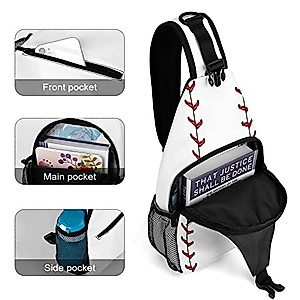 NAWFIVE Funny Baseball Sling Bag Crossbody Shoulder Backpack Adjustable Lightweight Travel Hiking Casual Daypack for Men Women