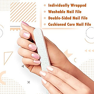 100 Pcs Grit Nail Buffers Files 100/180 Emery Board Double Sided Manicure Pedicure Tool Nail Buffering Files Fingernail Files for Women Men Nails Home Salon Supplies