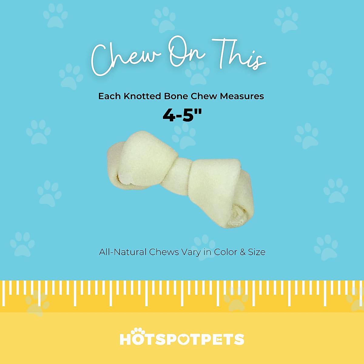 Hotspot Pets 4-5 Inch USDA Certified Facility Rawhide Dog Chew Bones - Choice of 10, 20, 30 Packs - from Grass Fed Brazilian Cows - Promotes Dental Hygiene and Good Behavior (10 Pack)