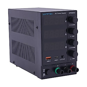 DC Power Supply Variable 300W, DPS605U Bench Power Supply with Encoder Adjustment Knob, DC Regulated Power Supply with USB Quick-Charge for Burn-in Test Production Line Test Laboratory (60V 5A Black)