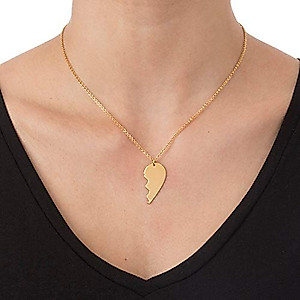 Dreamdecor Custom Best Friend Necklaces for 2/3, Matching Engraved Name Necklace Forever Friendship Gifts for Teen Girls