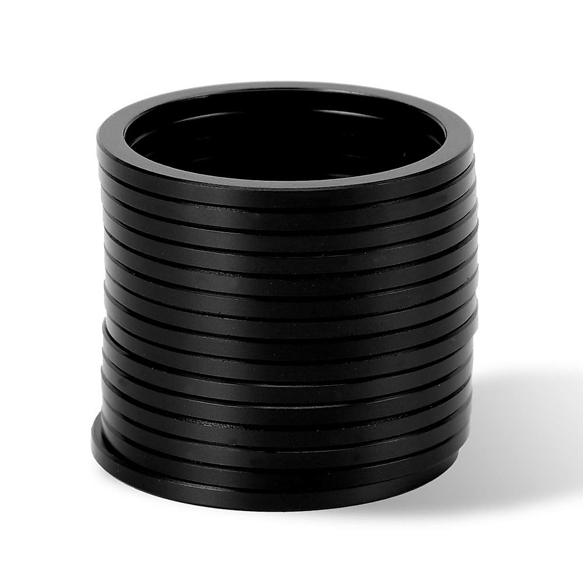 Bottom Bracket Spacer, 15pcs Bottom Bracket Gasket Washer, Aluminum Alloy Hub Washer Hub Spacer for Road Mountain Bike(Black)