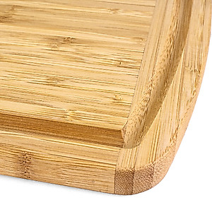 Totally Bamboo Malibu Bamboo Cutting Board with Juice Groove, 18" x 12", Natural