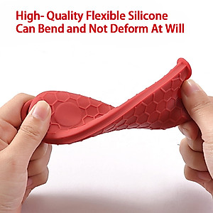 4 Pieces Silicone Hot Tool Holder Heat Resistant Potholder Cookware Handle Non Slip Rubber Pot Holders Handles Grip Covers for Cast Iron Skillet Silicone Cooking Kitchen Suits