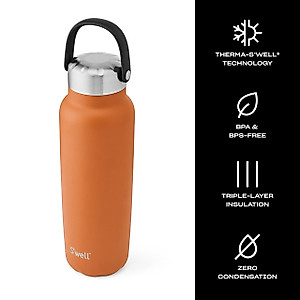 S'well Recycled Stainless Steel Explorer with Insulated Lid and Handle, 40oz, Carnelian, Triple Layered Vacuum Insulated Containers Keeps Drinks Cold for 54 Hours and Hot for 12