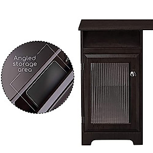 GOOD & GRACIOUS L-Shaped Desk, Home Office Corner Computer Desk with Storage Cabinet, USB Power for Modern Gaming Workstation Study File Drawer and Extra Features, Dark Brown (JHLDSK02S-1-3p)