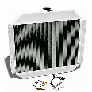 Cubauto 3 Row Radiator Compatible For 1966-1979 Ford Bronco F100 F150 F250 F350 77 75 73 69 67,High Performance Automotive Radiator + Shroud fan + Relay Kit