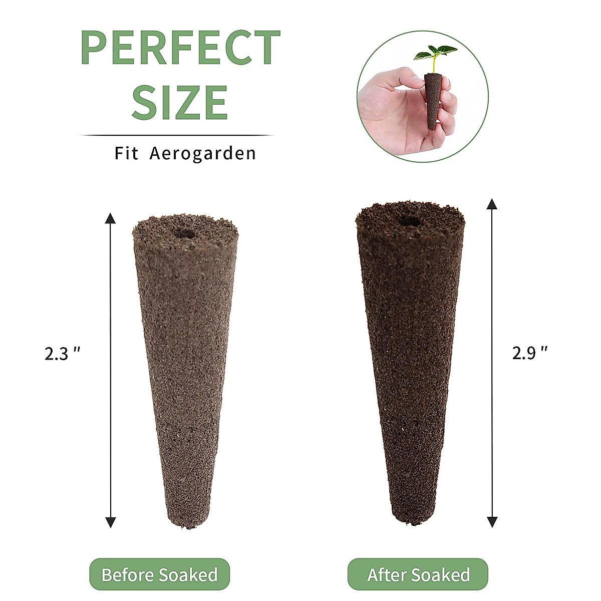 TISOHUGO 50 Pack Grow Sponges, Seed Starter Pods Growth Sponges Compatible with AeroGarden, PH-Balanced Refill Pods Gardening Accessories for Hydroponic Indoor Growing System