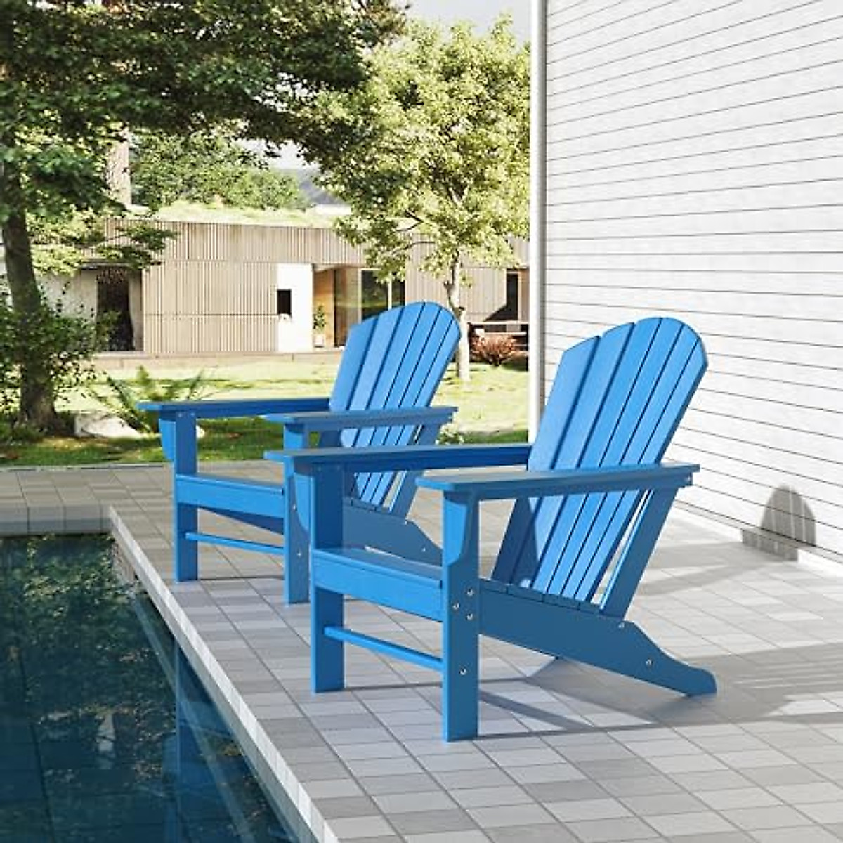 WestinTrends Dylan Outdoor Adirondack Chair (Set of 2) Pacific Blue