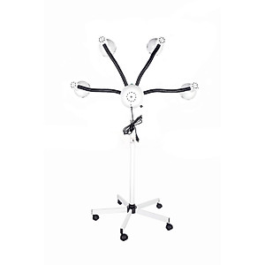 Topbarber Infrared Lamp 5 Red Lights for Hair Salon Hairdressing Hair Color Processor & Dryer with Rolling Base