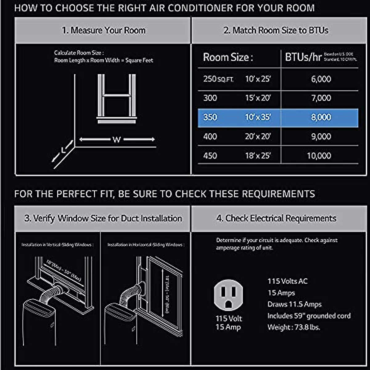 LG 8,000 BTU (DOE) Smart Portable Air Conditioner, Cools 350 Sq.Ft. (10' x 35' Room Size), Smartphone & Voice Control Works ThinQ, Amazon Alexa and Hey Google, 115V