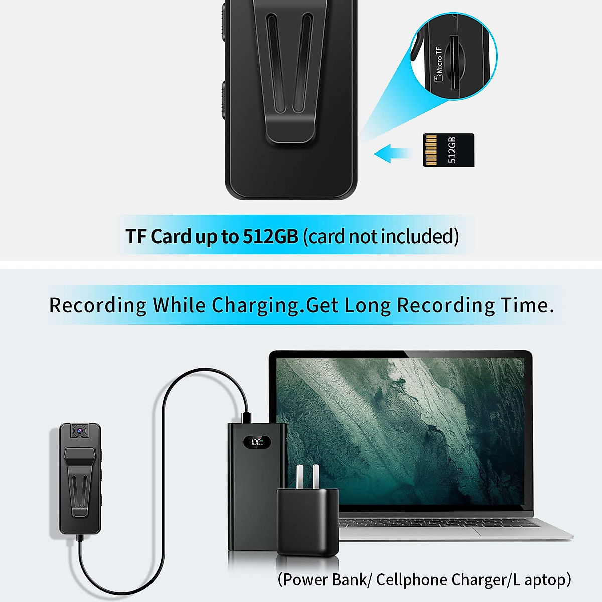 Mini Body Camera,True 1080P Portable Hidden Camera, Personal Pocket Video Camera, Body Cam Small Security Camera with Motion Detection and Night Vision for Office, Security Guard, Home, Bike, Hiking