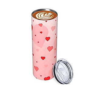 AFHYZY 20 oz Skinny Tumbler Reusable Coffee Travel Mug with Lids and Straws, Insulated Coffee Cups 20oz Stainless Steel Water Bottles Leak Proof for Home, Adults - Mother's Day