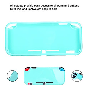 Game Console Protective Cover, Precise Cutou TPU Sleeve Anti Fingerprint Wear Resistant Half Packed Comfortable for Switch Lite(Turquoise)