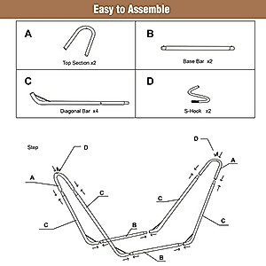 RedSwing Double Hammock with Stand, 2 Person Heavy Duty Steel Hammock Stand, Portable Standing Hammock for Indoor Outdoor Backyard Patio, 330lbs Capaticy