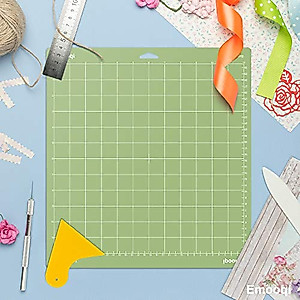 Emooqi Cutting Mat for Cricut Maker/Explore Air 2/Air/One(3pcs, 12x12 Inch, Scraper), High Adhesive Sticky Purple Square-Grid&Non-Slip Cutting Mats for Art, Textiles, Scrapbooking, and DIY Projects.
