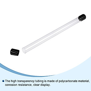 MECCANIXITY Clear Storage Tube Small Plastic Round Tubing with Caps Rigid Bottle Container 18x20x300mm/12 Inch for Item Stored, Pack of 2