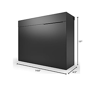 Movo Home Mailbox, Modern Wall Mounted (Herman (Black))